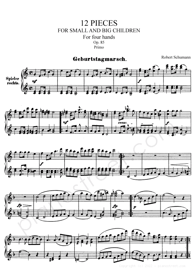 Piano score & practice tips: Schumann 12 Pieces for Small and Big ...